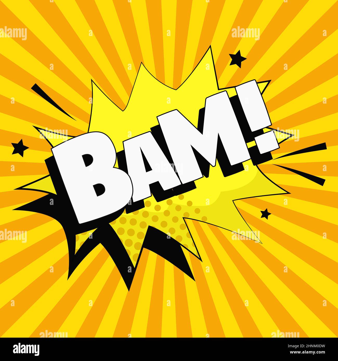 Comic zoom inscription BAM on a colored background - Vector ...