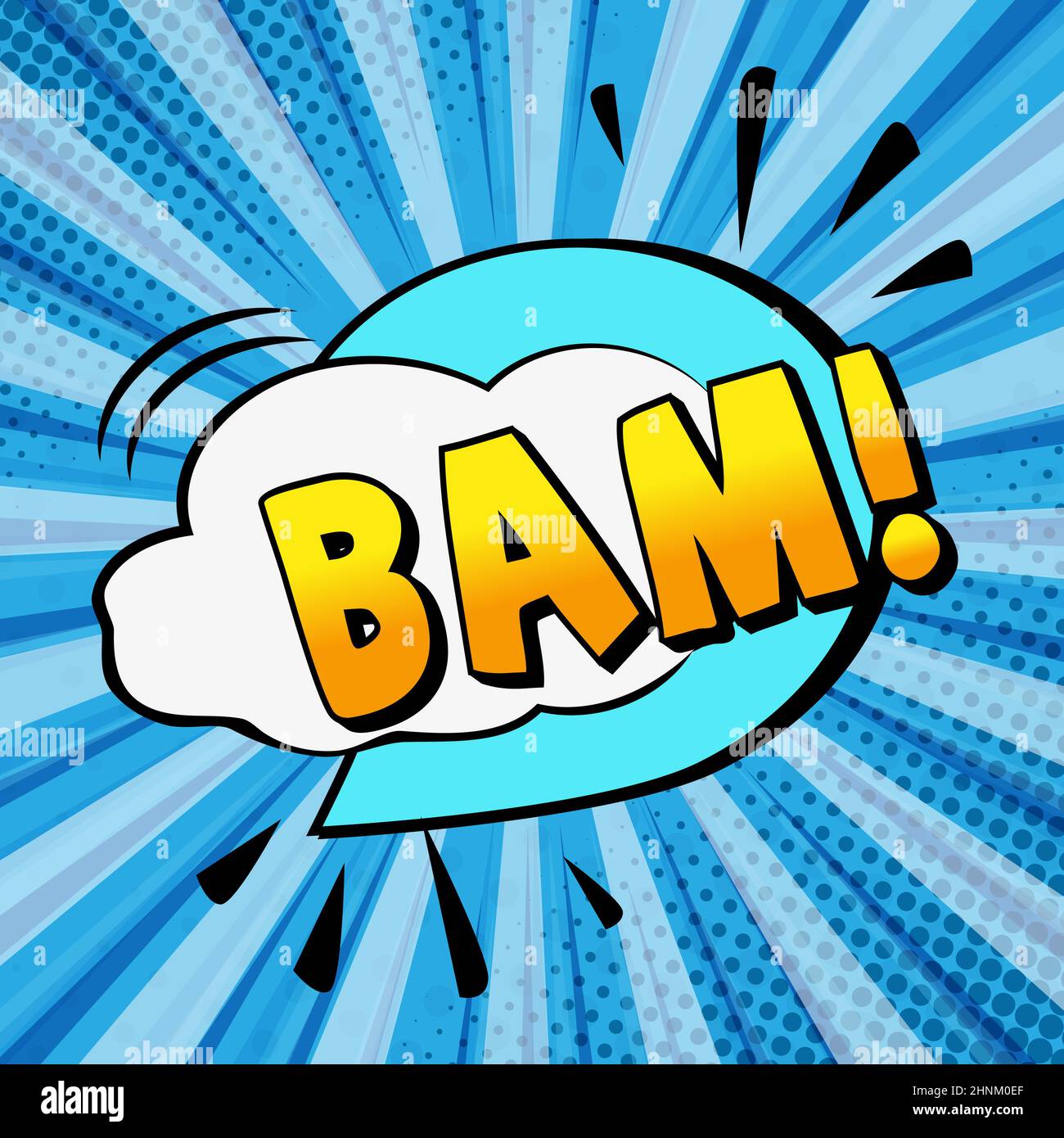 Comic zoom inscription BAM on a colored background - Vector ...