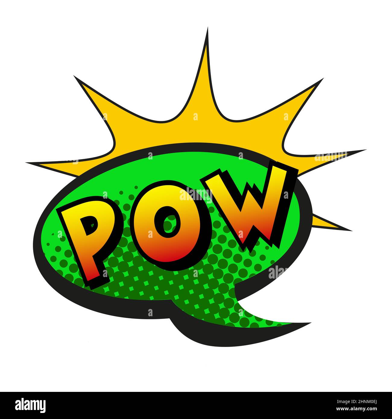 Comic lettering POW on white background - Vector illustration Stock ...