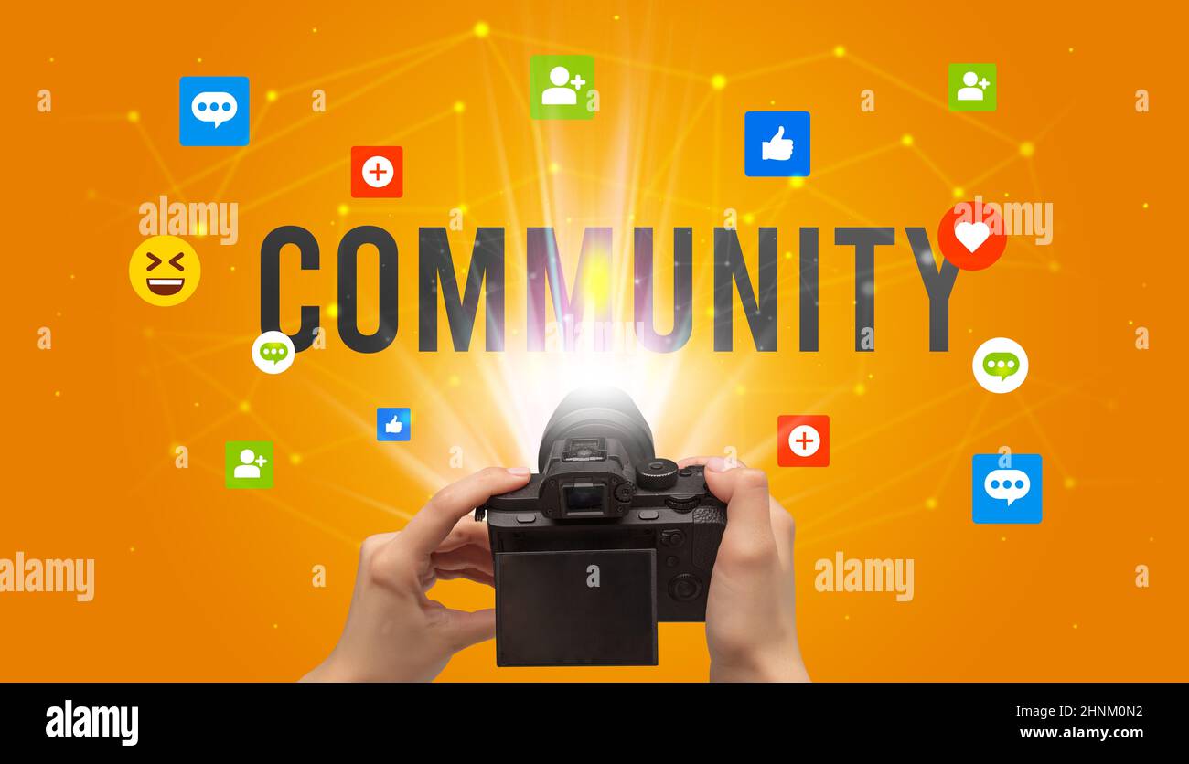 Using camera to capture social media content Stock Photo - Alamy