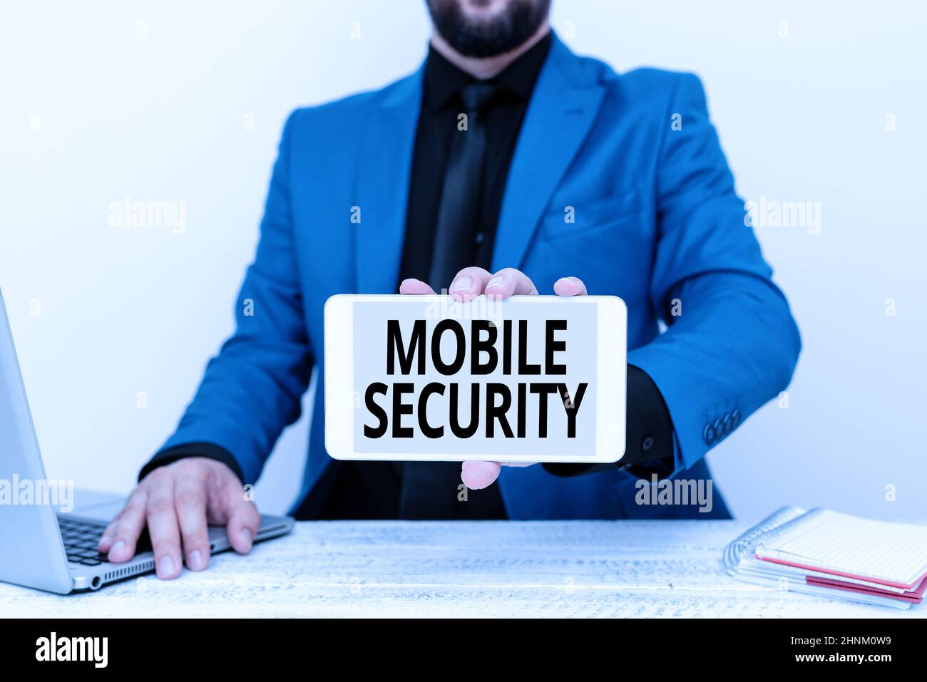 Conceptual Display Mobile Security Word Written On Protection Of