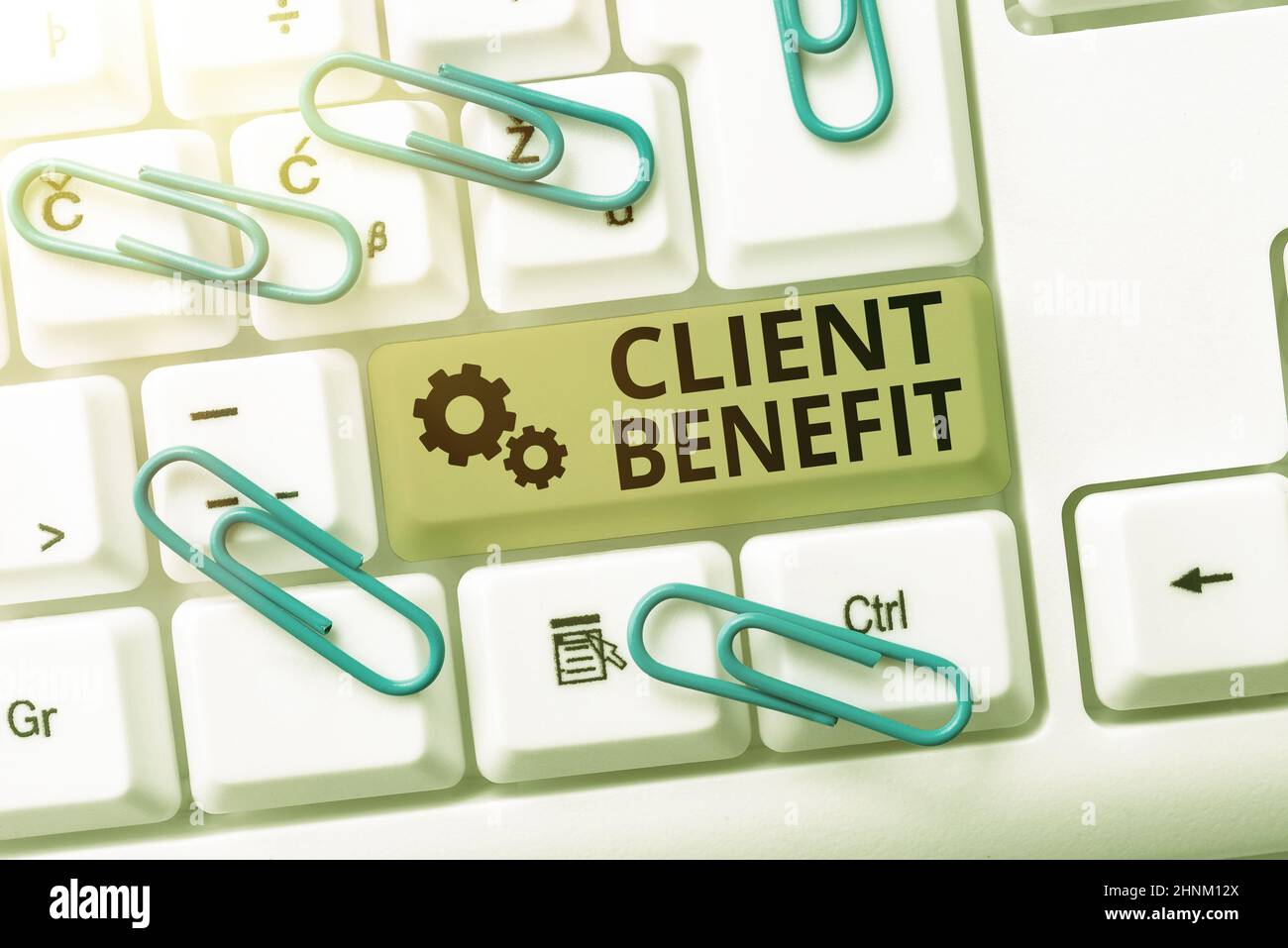 Text showing inspiration Client Benefit, Word Written on The real or ...