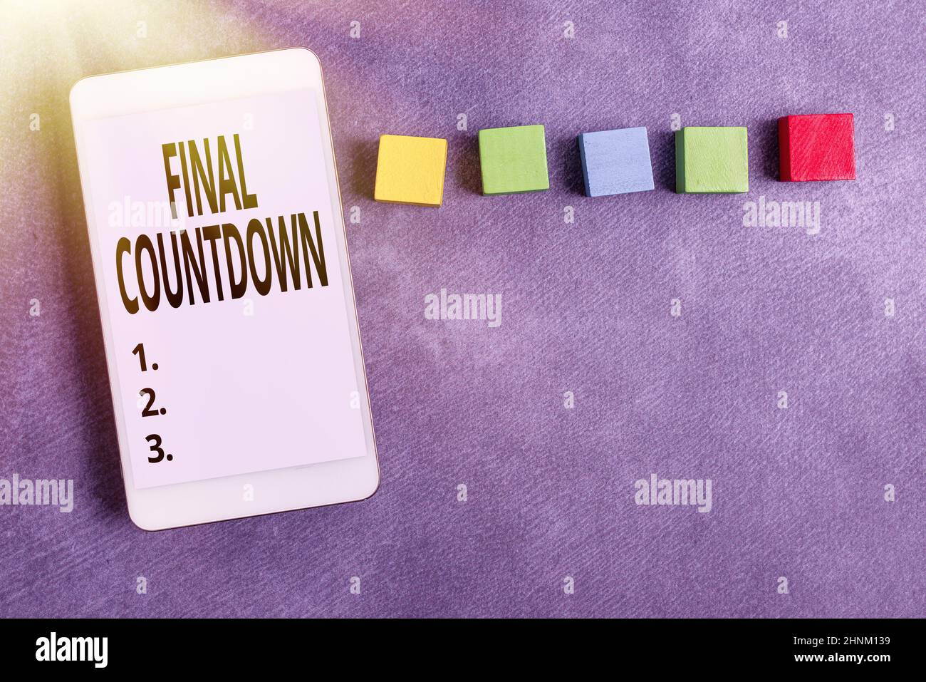 Conceptual display Final Countdown, Word Written on Last moment of any ...
