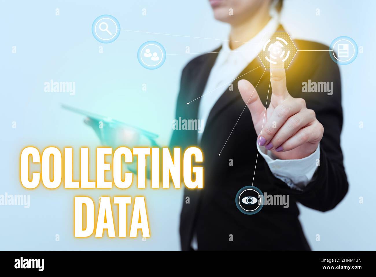 Text Caption Presenting Collecting Data Business Idea Gathering And