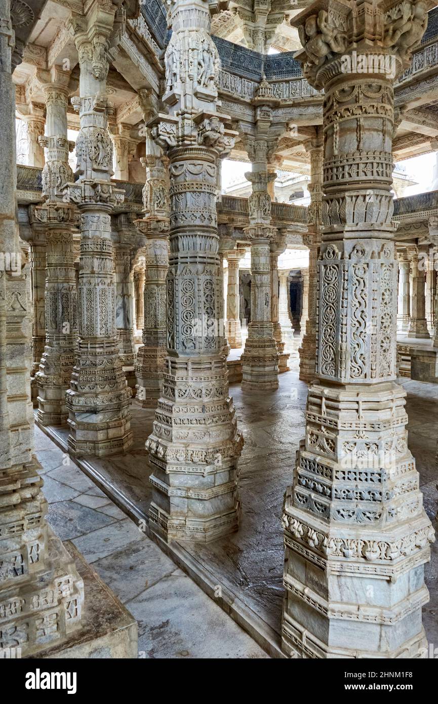 India Rajasthan. Jain Old Temples in Ranakpur Stock Photo - Alamy