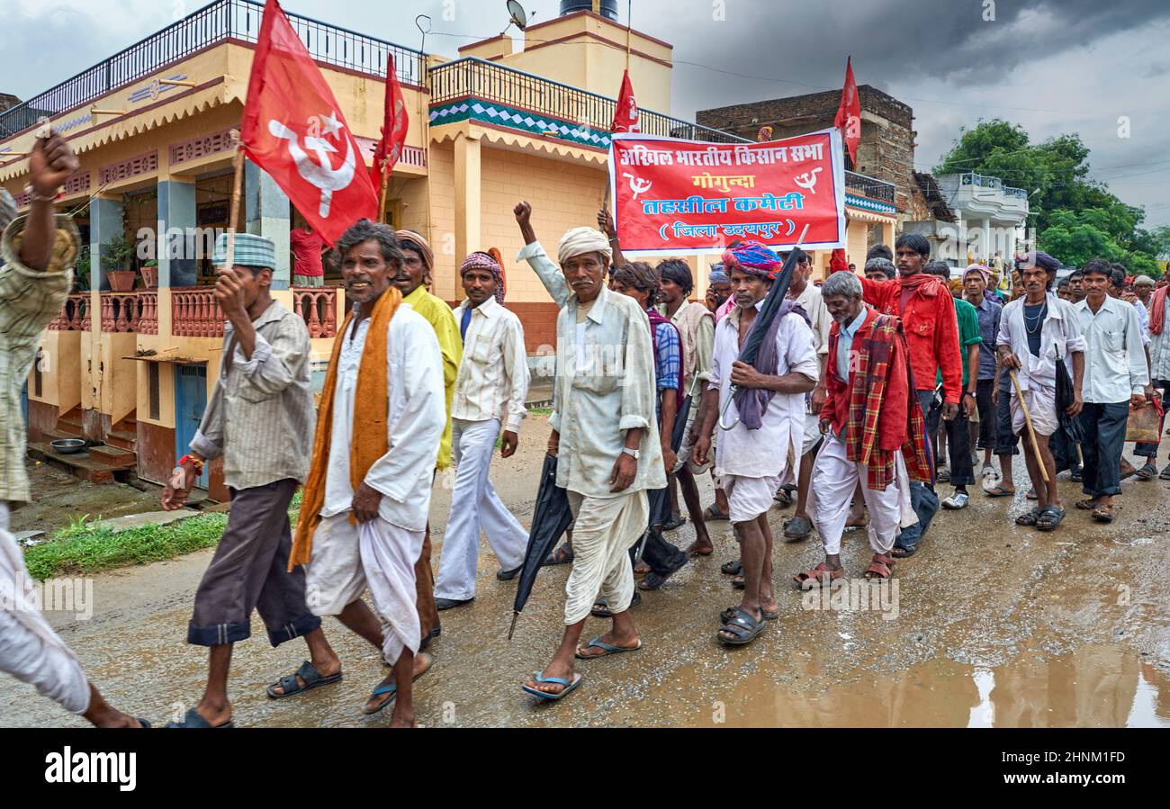 India Rajasthan. A protest rally in Ranakpur Stock Photo - Alamy