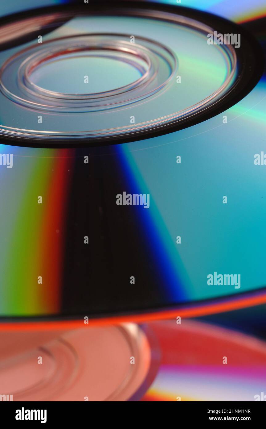 CDs and DVDs on a white background Stock Photo - Alamy