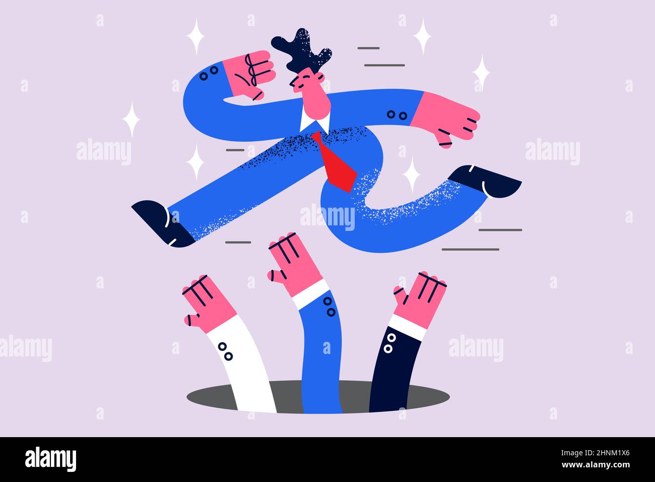 Challenge, risks, business rivals concept. Young smiling businessman ...