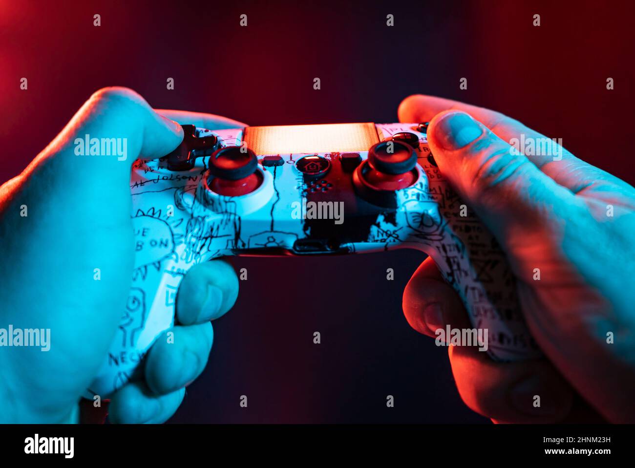 Joystick in hand 2 Stock Photo - Alamy