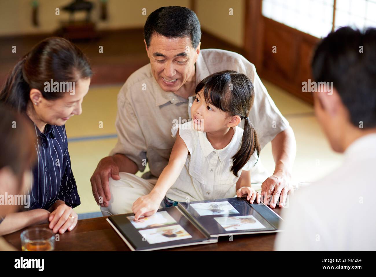 Smiling Three-Generations Japanese Family Stock Photo - Alamy