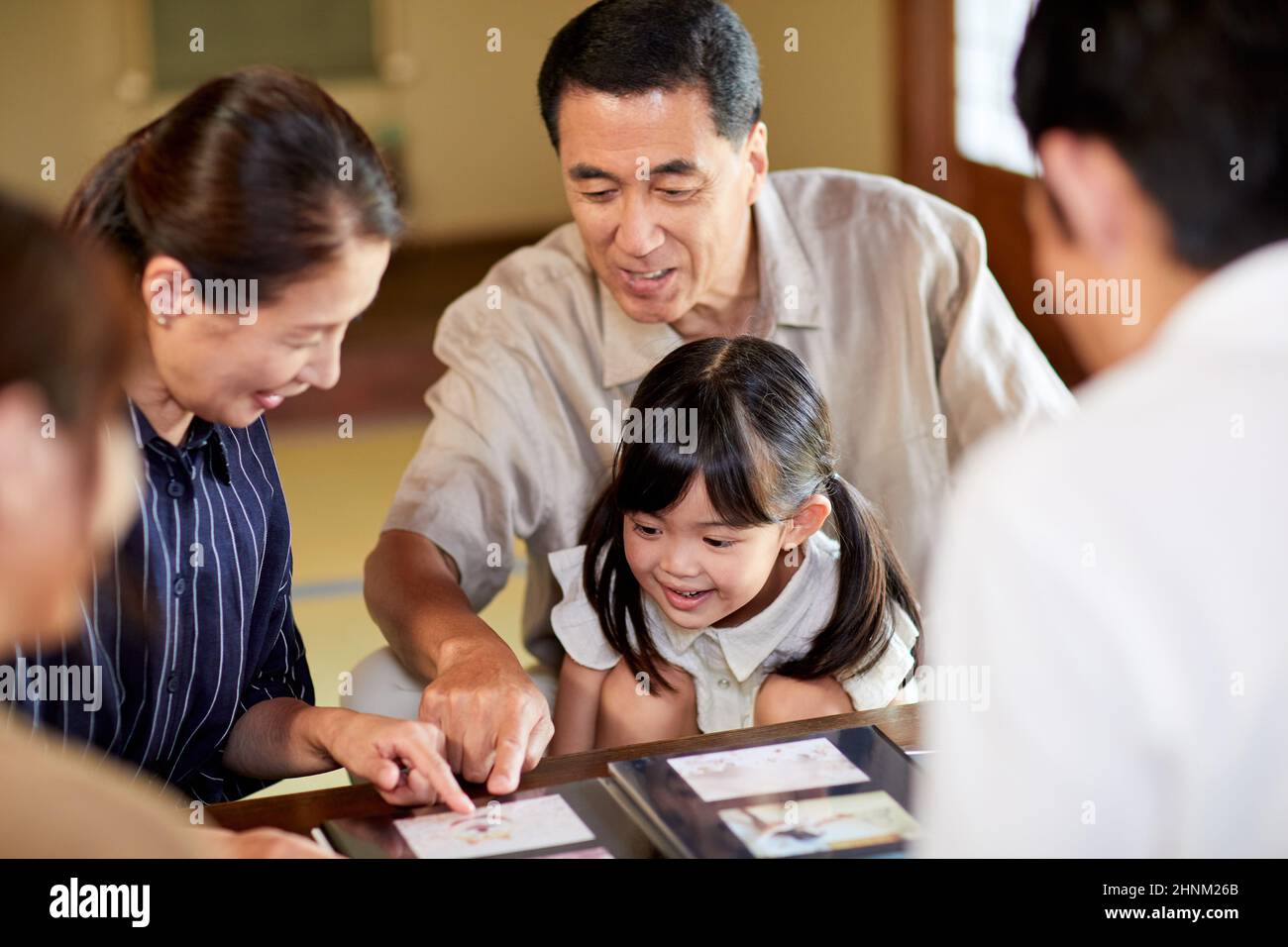 Smiling Three-Generations Japanese Family Stock Photo - Alamy