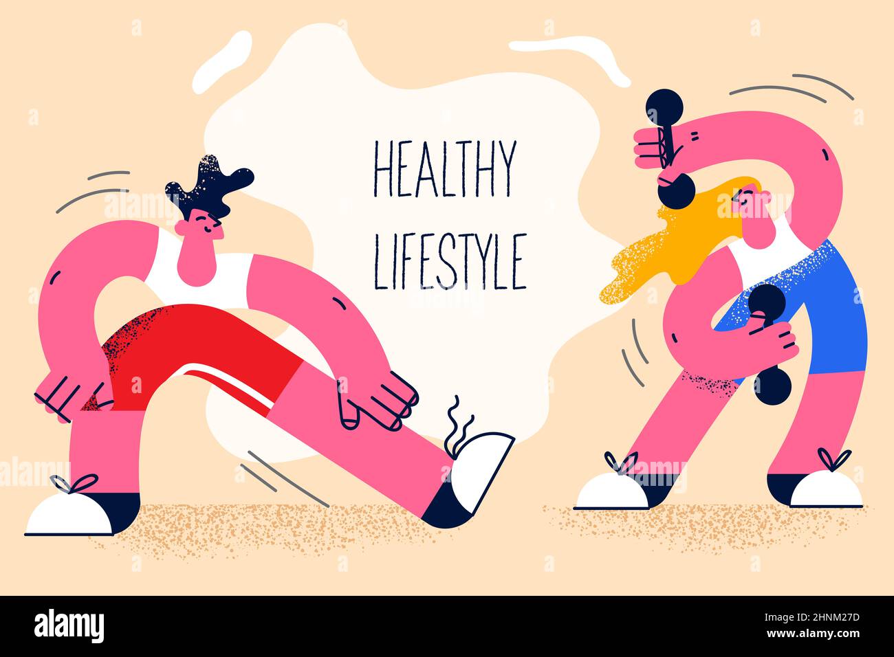 Living healthy active lifestyle concept. Young smiling couple man and ...