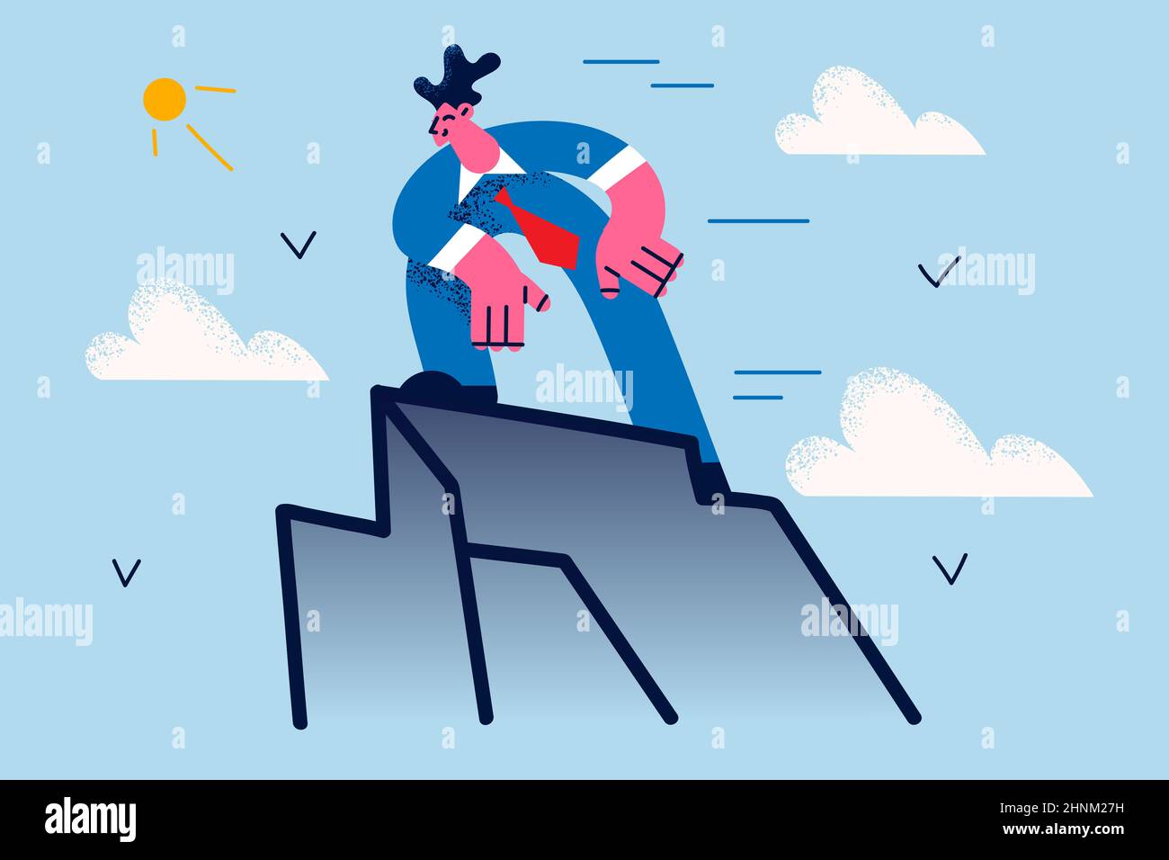 Winning in business, success, achievement concept. Young smiling ...