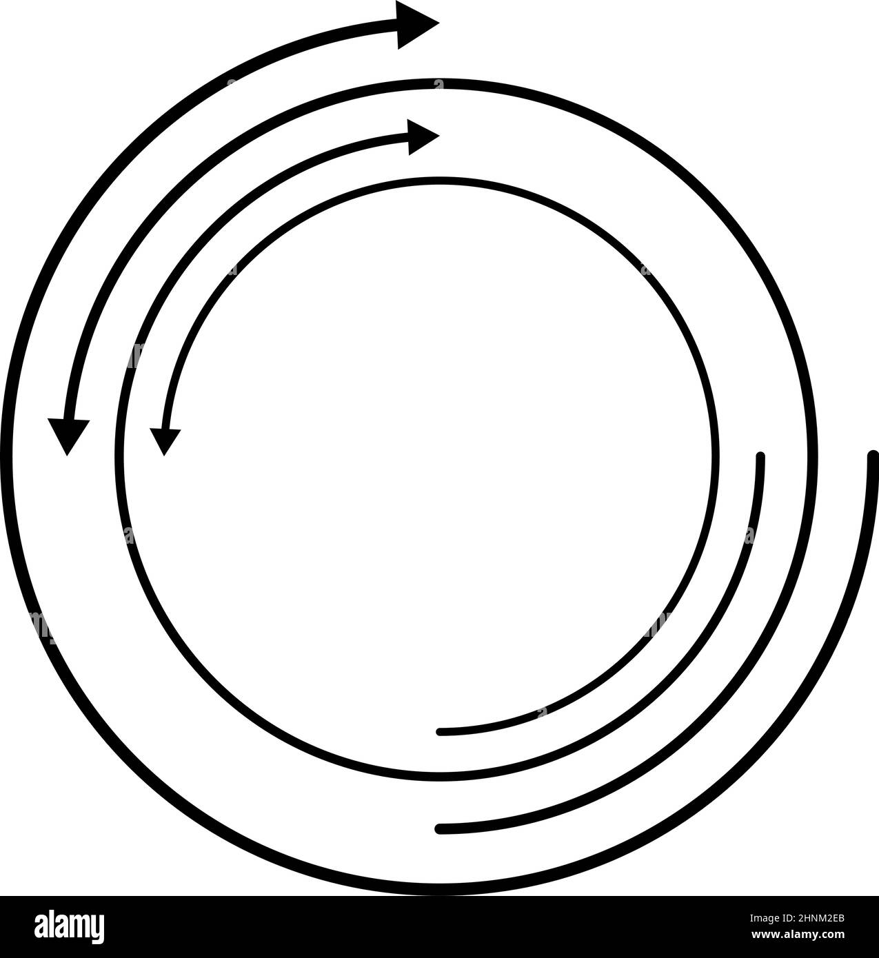 Random circular, cycle arrow element. Spiral, spinning, revolve arrows ...
