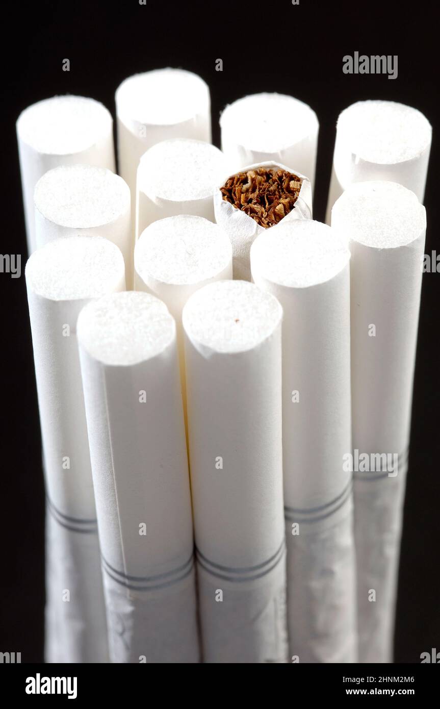 different types of cigarettes on a white background Stock Photo - Alamy