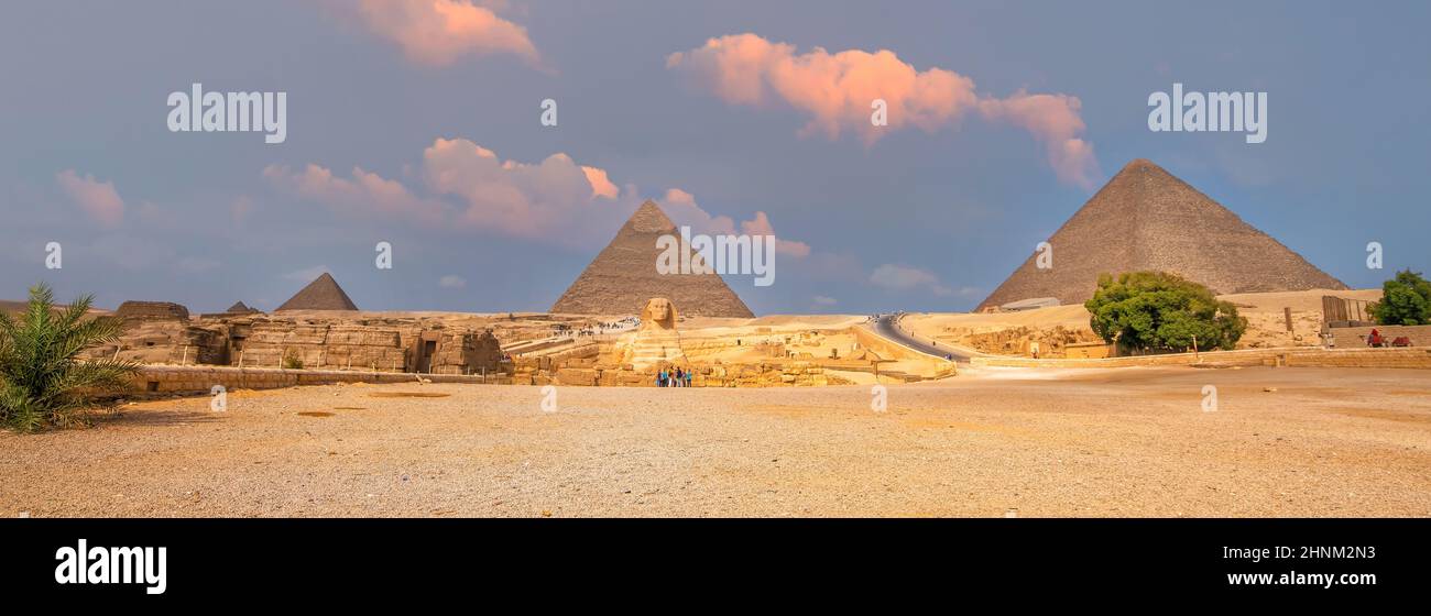 Landscape view of the Pyramids of Giza, Cairo Egypt Stock Photo - Alamy