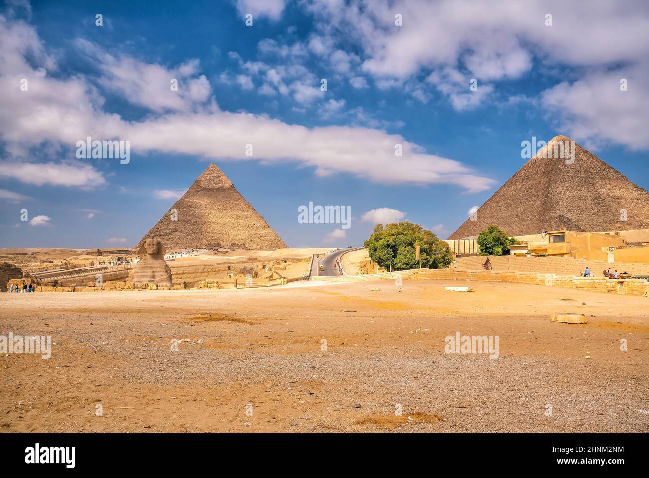 Landscape view of the Pyramids of Giza, Cairo Egypt Stock Photo - Alamy