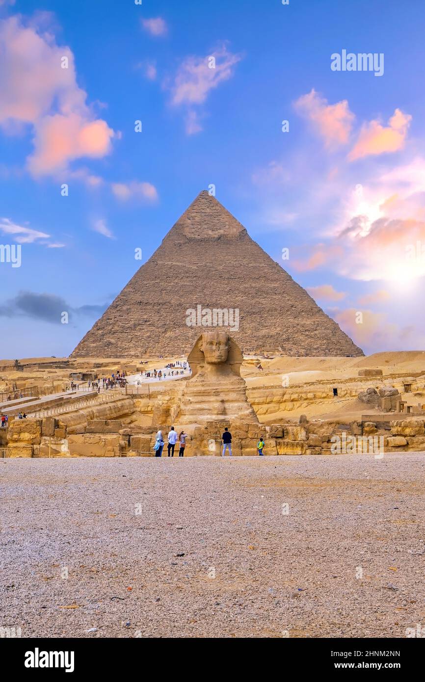 Landscape view of the Pyramids of Giza, Cairo Egypt Stock Photo - Alamy