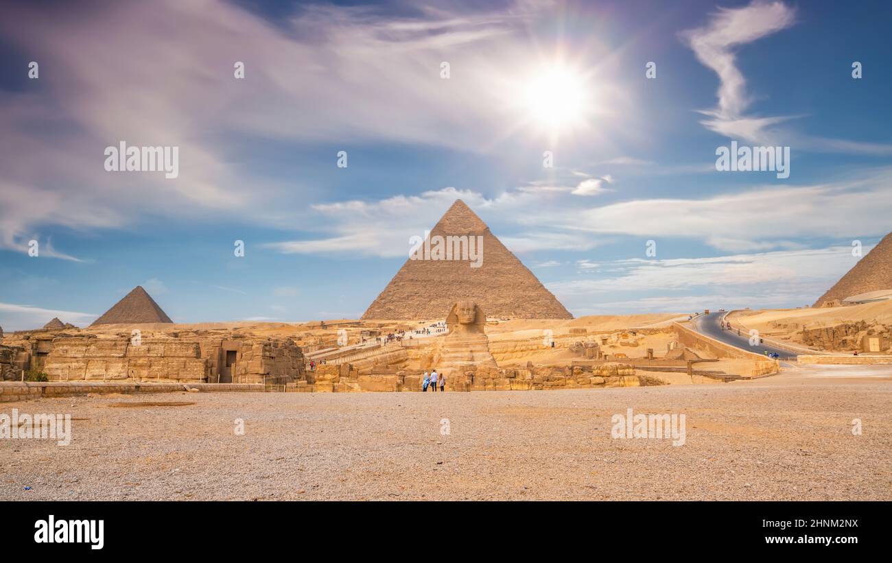 Landscape view of the Pyramids of Giza, Cairo Egypt Stock Photo - Alamy
