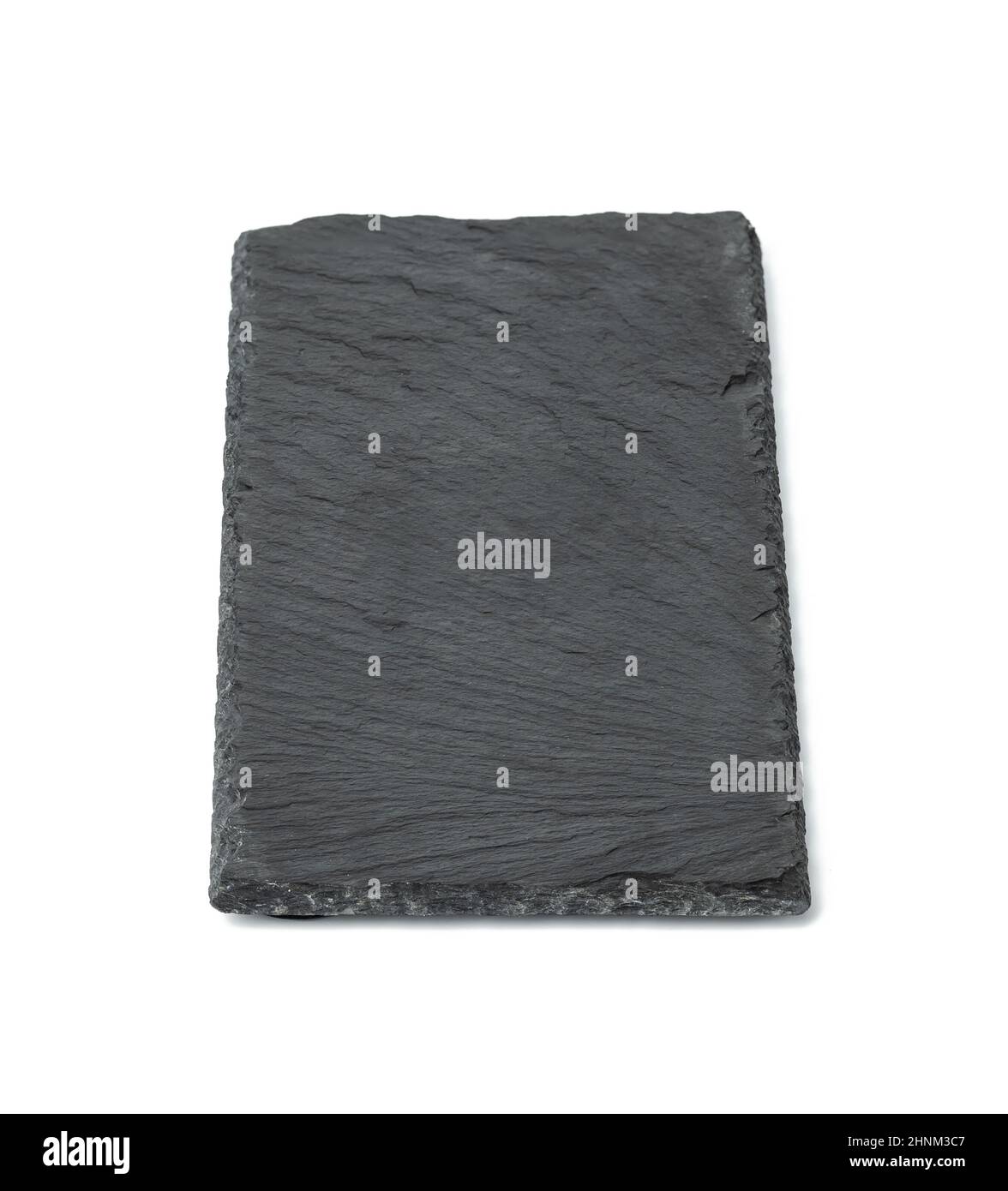 rectangular black slate stone board isolated on white background ...