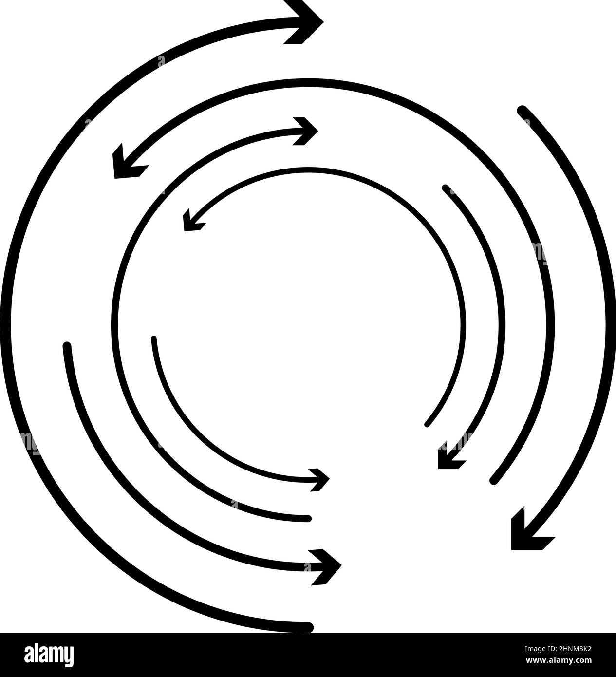 Random circular, cycle arrow element. Spiral, spinning, revolve arrows ...