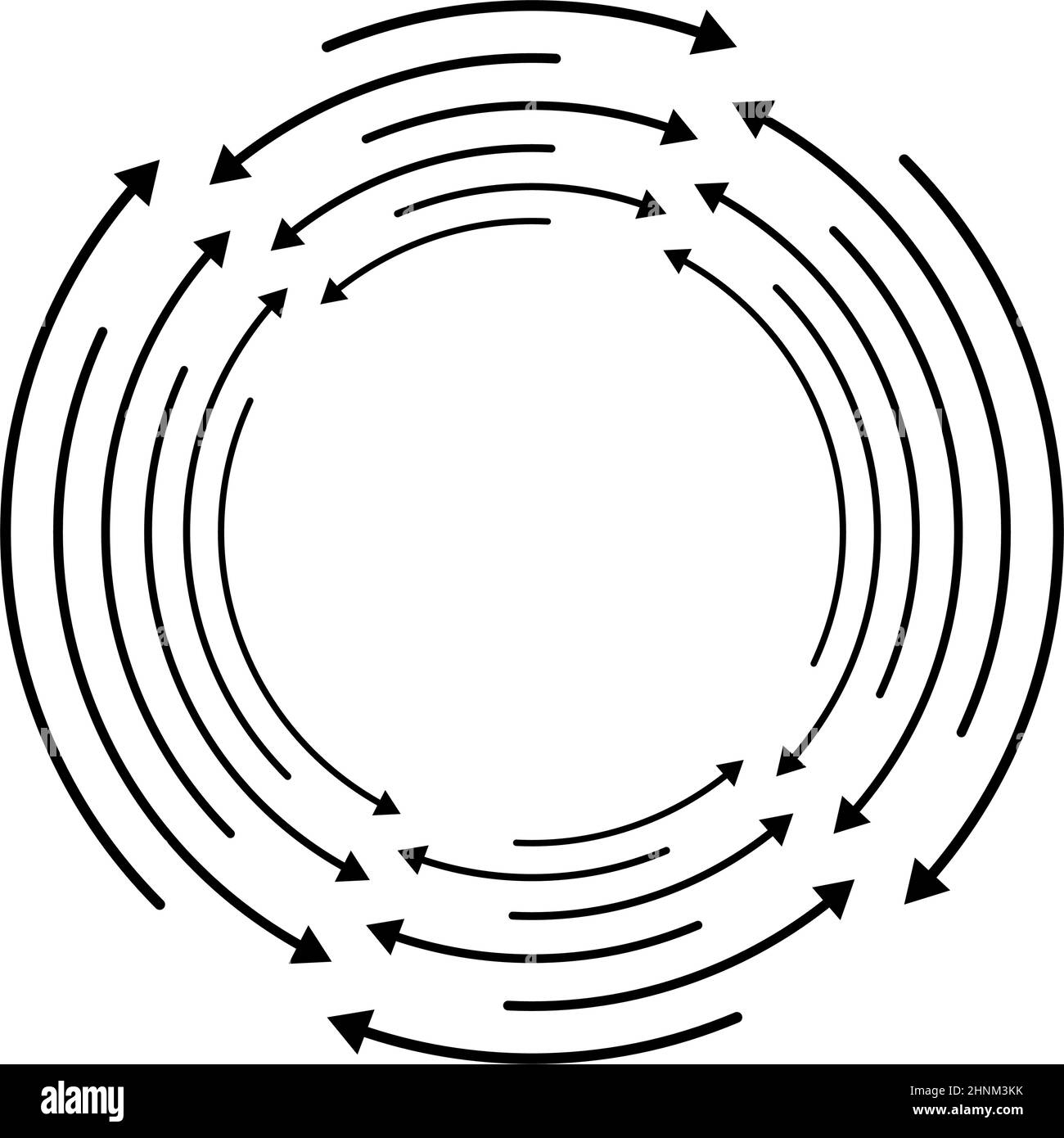 Random circular, cycle arrow element. Spiral, spinning, revolve arrows ...