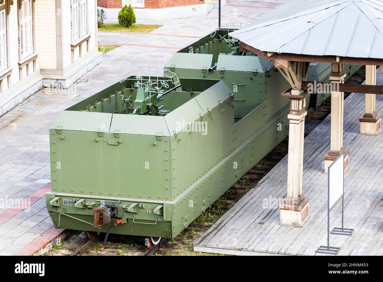 machine gun in armored train car in Moscow city Stock Photo - Alamy