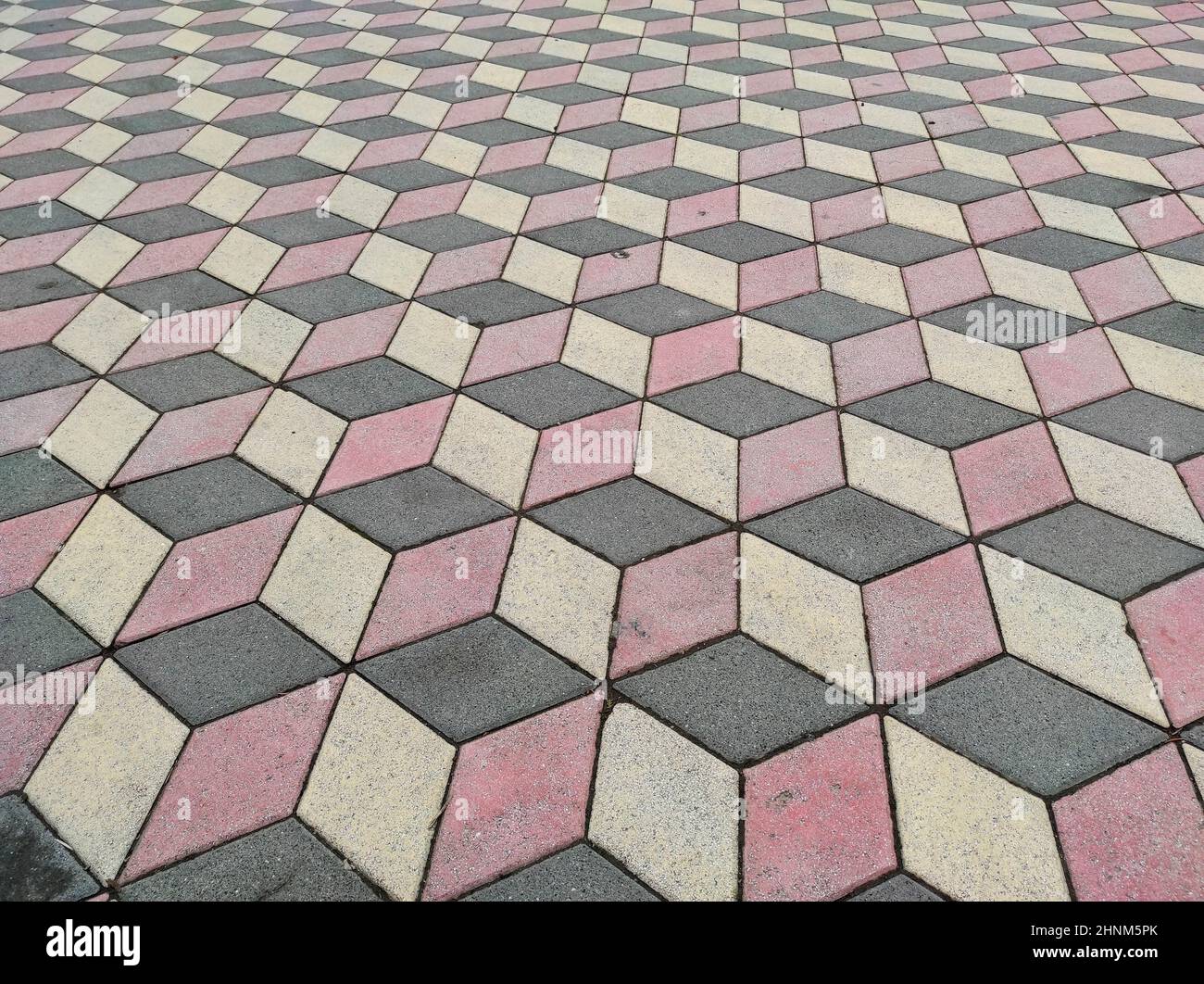 optical illusion and paving stone, paving stone laid in the form of ...