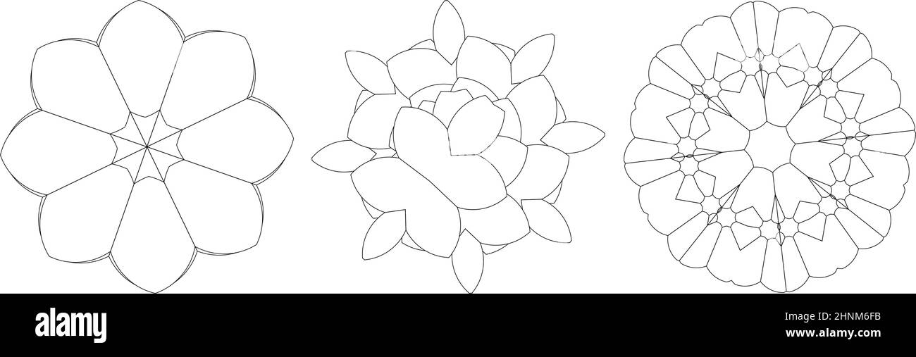 Sacred geometry lotus, floral, flower motif, icon. Geometric circular ...