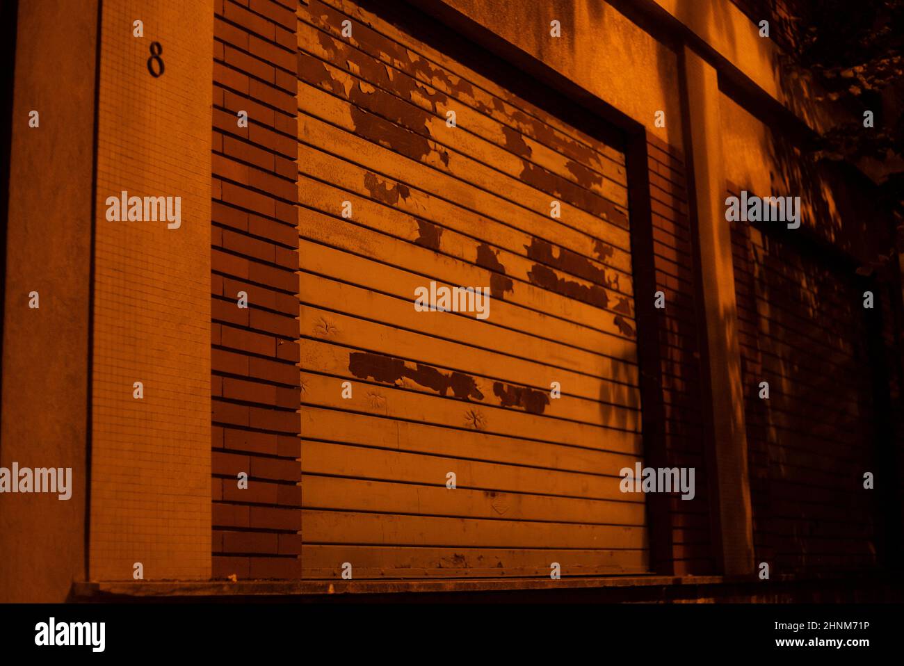 Abandoned building sluice gate at night 2 Stock Photo - Alamy