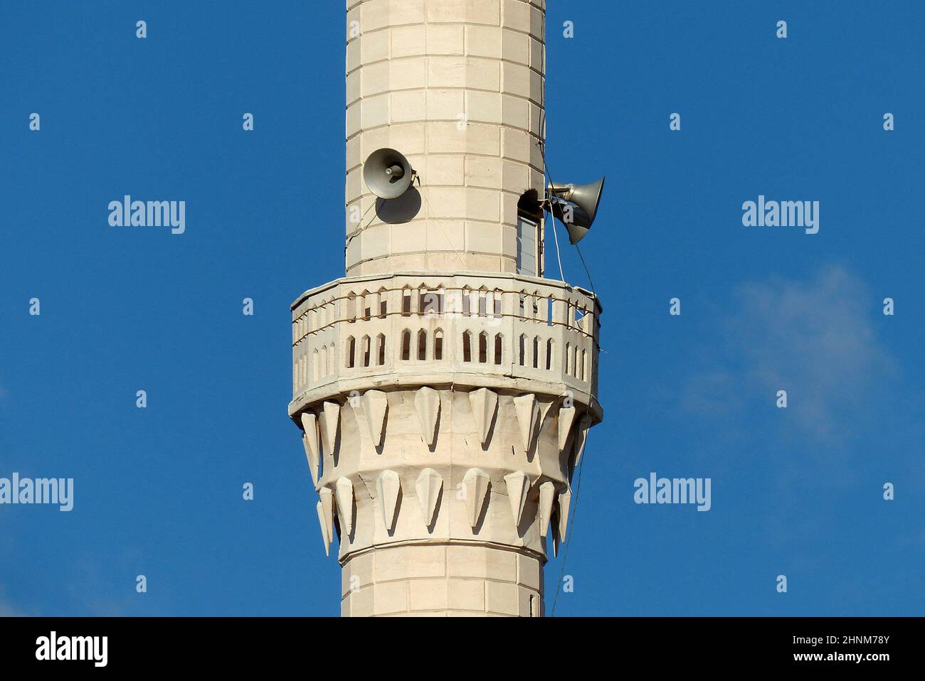 close-up mosque minaret and sound speakers Stock Photo - Alamy