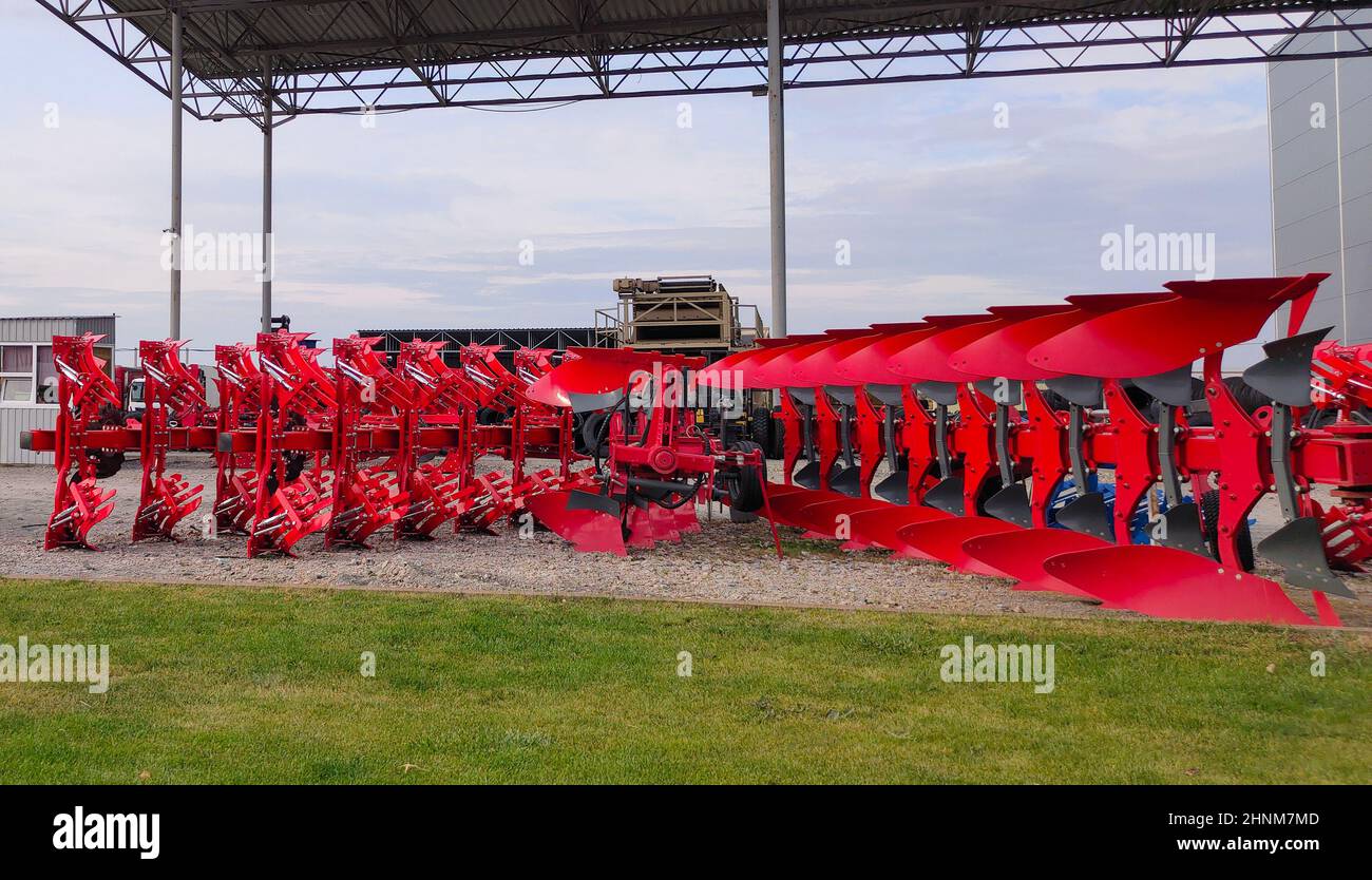 Large disc plough, towing for tractors to plow fields Stock Photo - Alamy