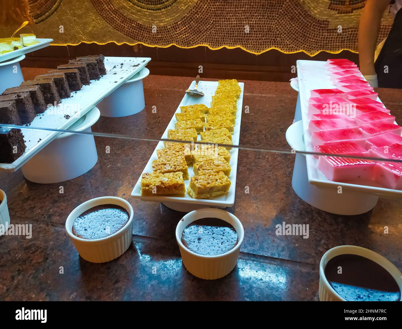 Food on the shelves in the self-service buffet with all inclusive in ...