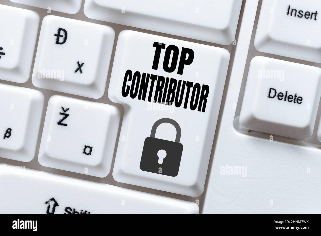 Handwriting text Top Contributor, Word Written on person who is ...