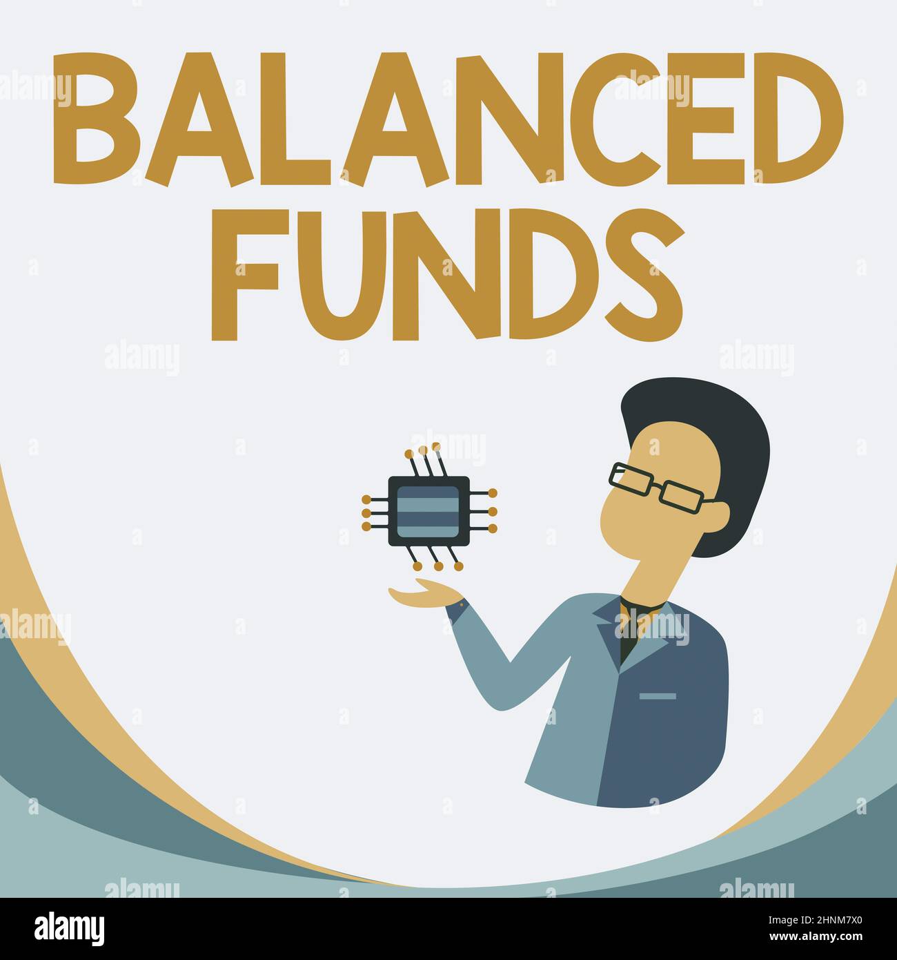 Sign displaying Balanced Funds, Concept meaning hybrid mutual fund that ...
