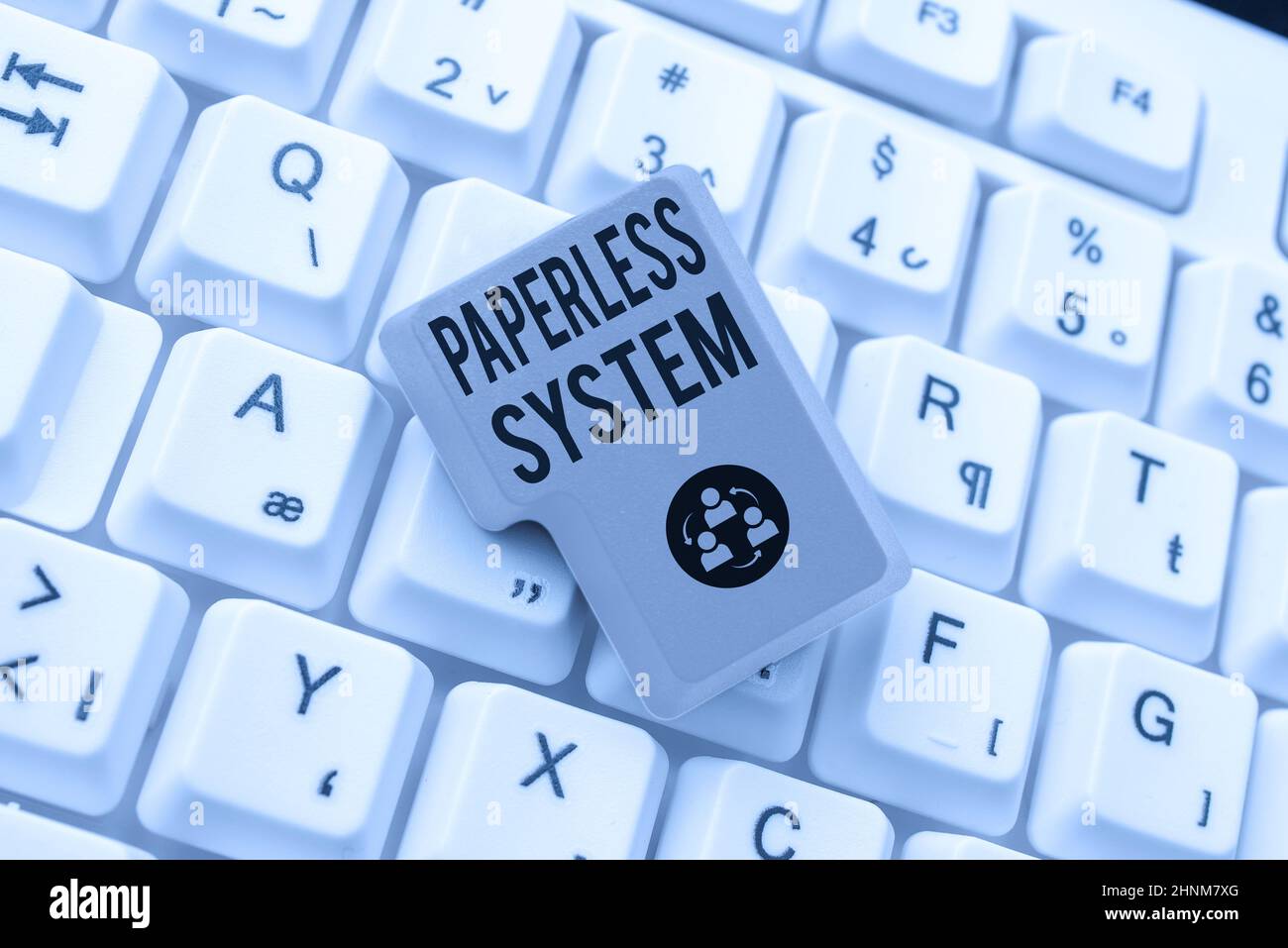 Hand writing sign Paperless System, Internet Concept storage or ...