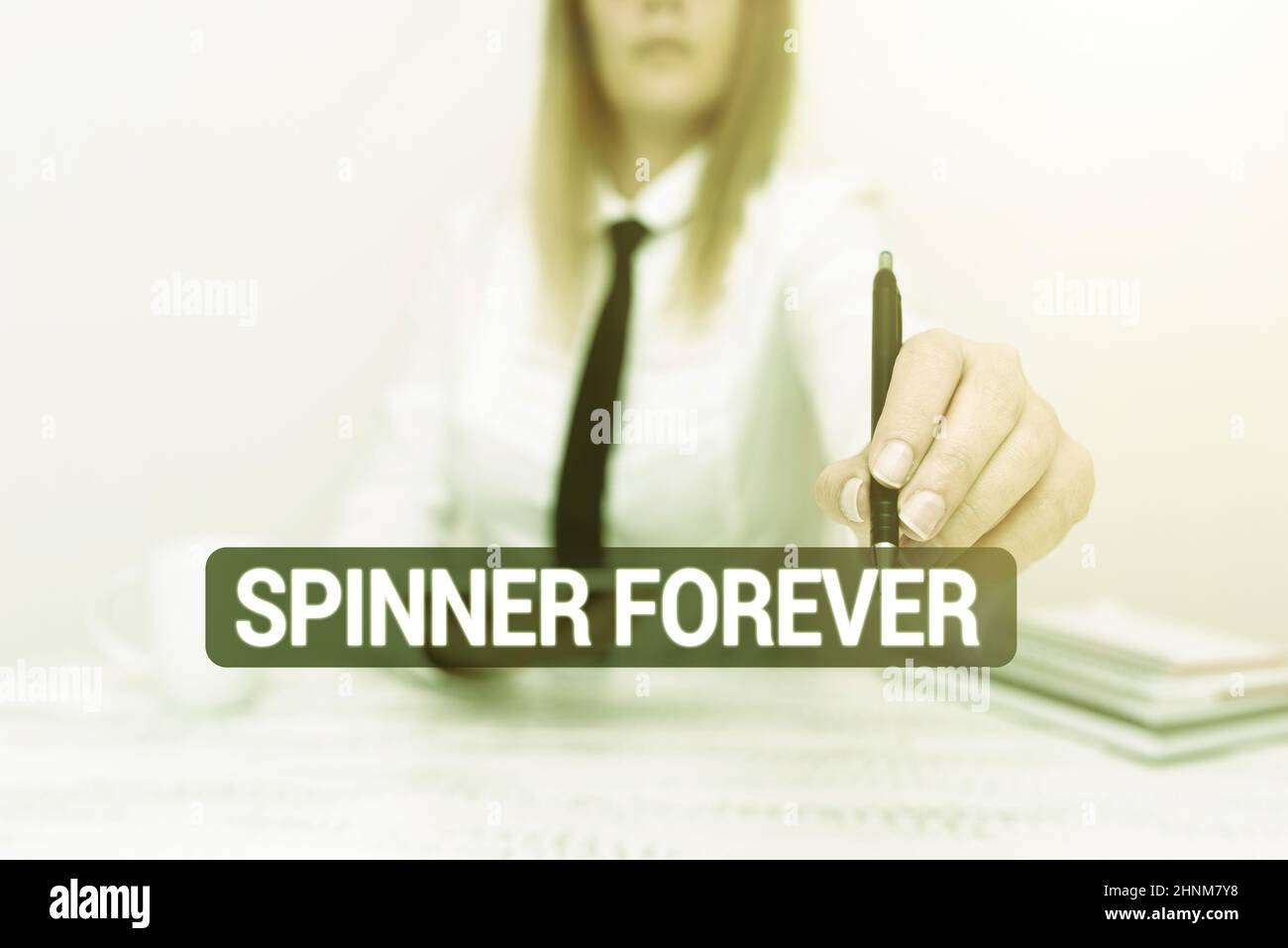 Sign displaying Spinner Forever, Concept meaning stress reliever for ...