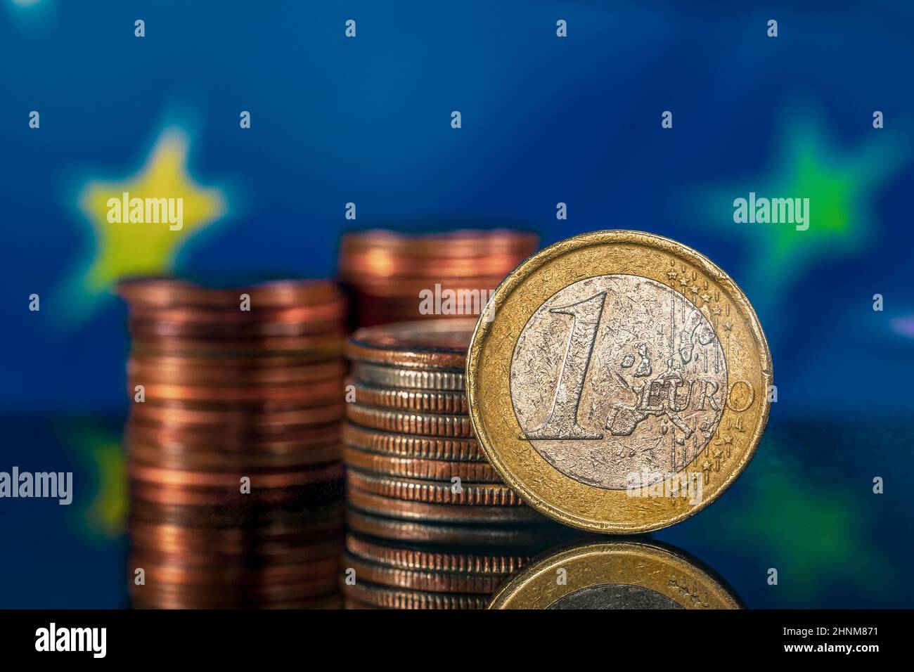 Euro coin stacks hi-res stock photography and images - Alamy