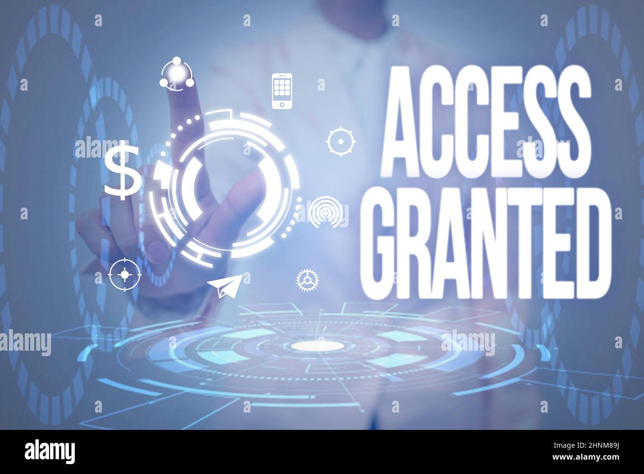 Handwriting text Access Granted, Internet Concept admittance of users ...