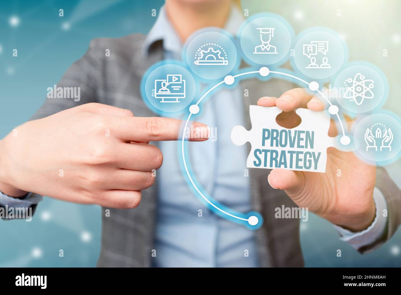 Text sign showing Proven Strategy, Concept meaning Confirmed approach ...