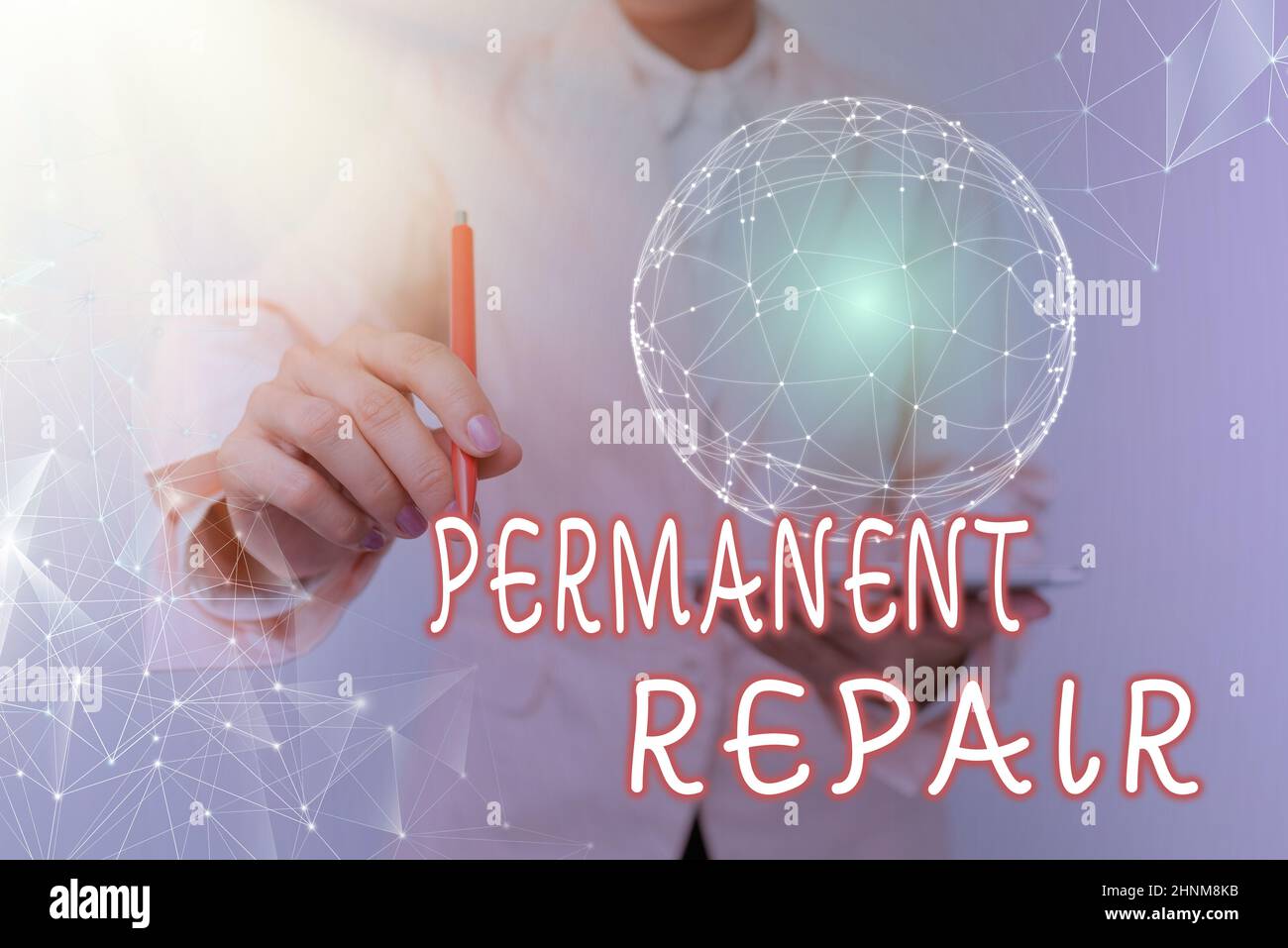 Text sign showing Permanent Repair, Conceptual photo A repair of an ...