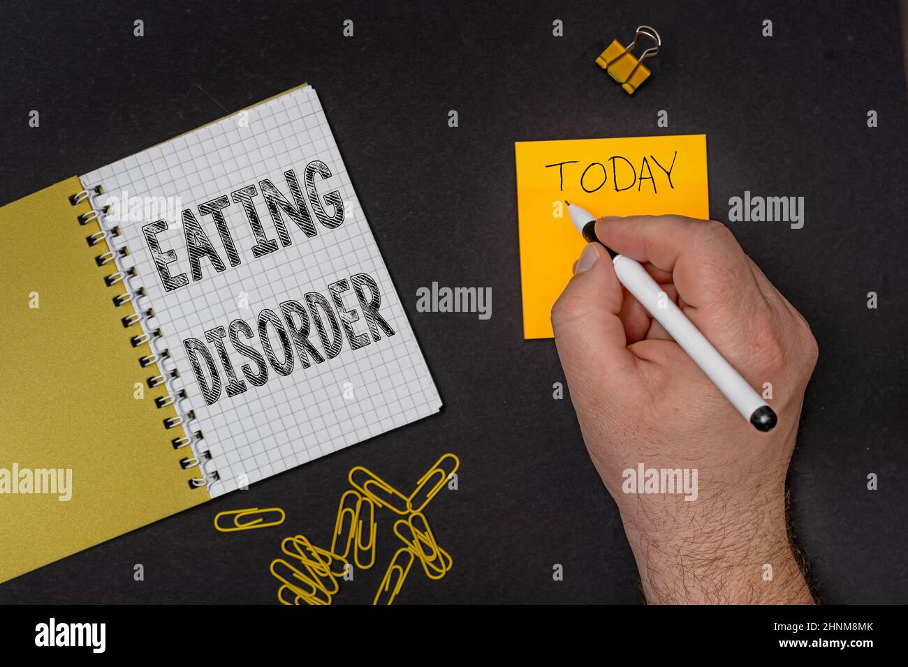 Hand writing sign Eating Disorder, Concept meaning illnesses that are ...