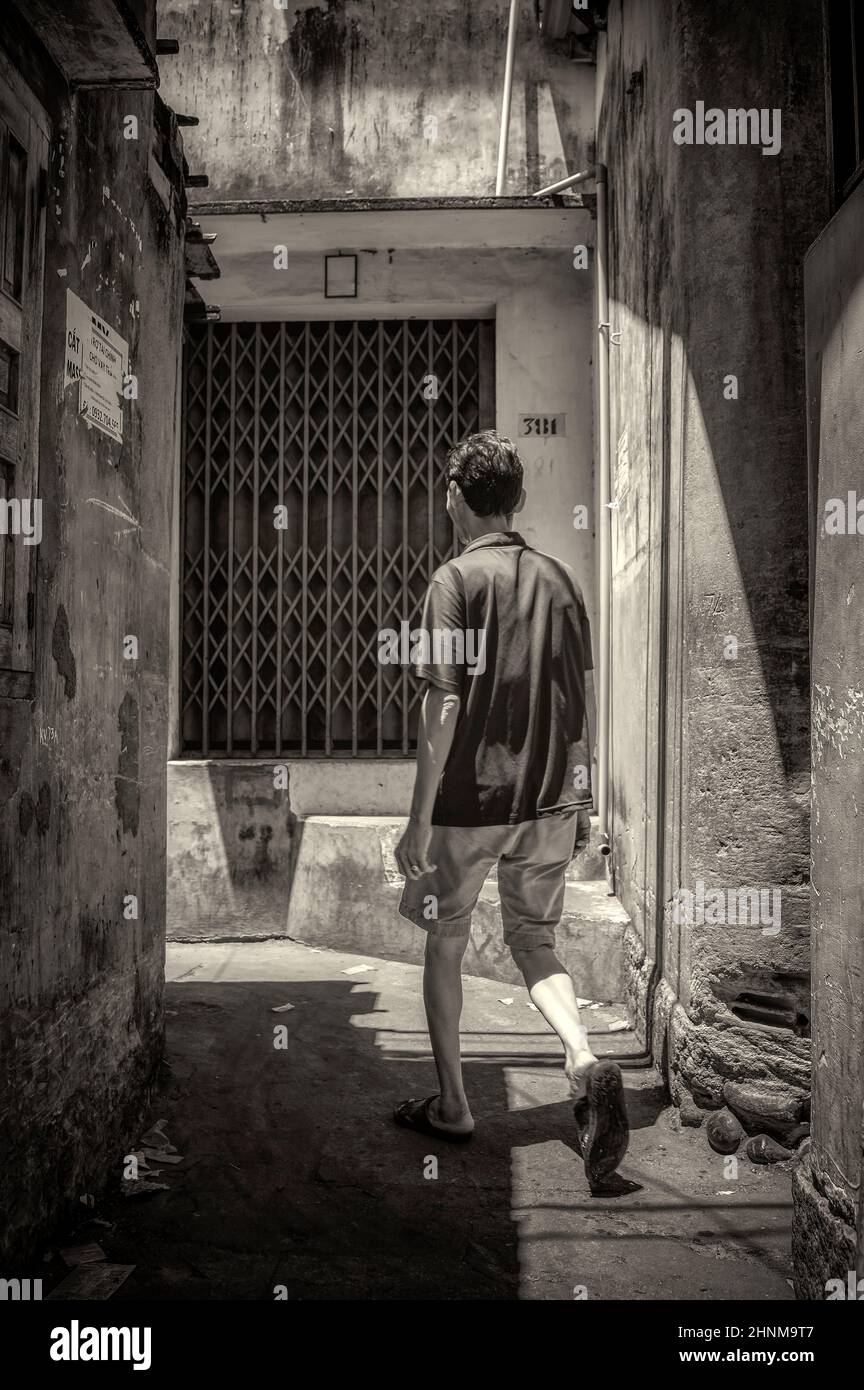 Man walking on narrow path hi-res stock photography and images - Alamy