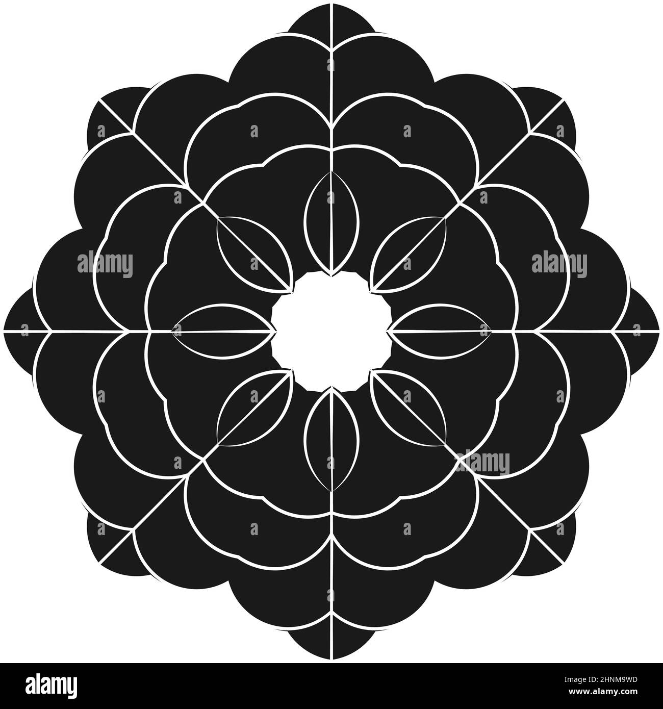 Sacred geometry lotus, floral, flower motif, icon. Geometric circular ...
