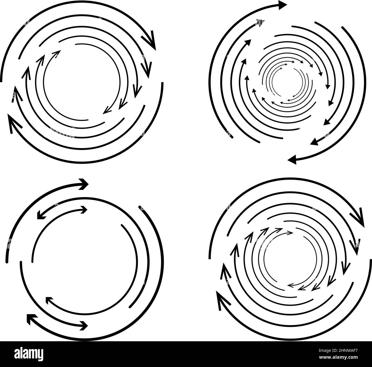 Random circular, cycle arrow element. Spiral, spinning, revolve arrows ...