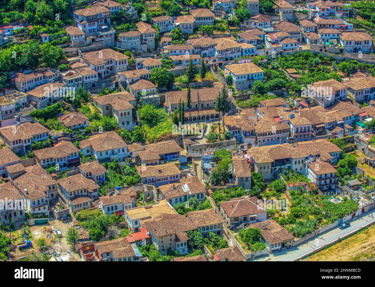The roofs of old houses from above as background Stock Photo - Alamy