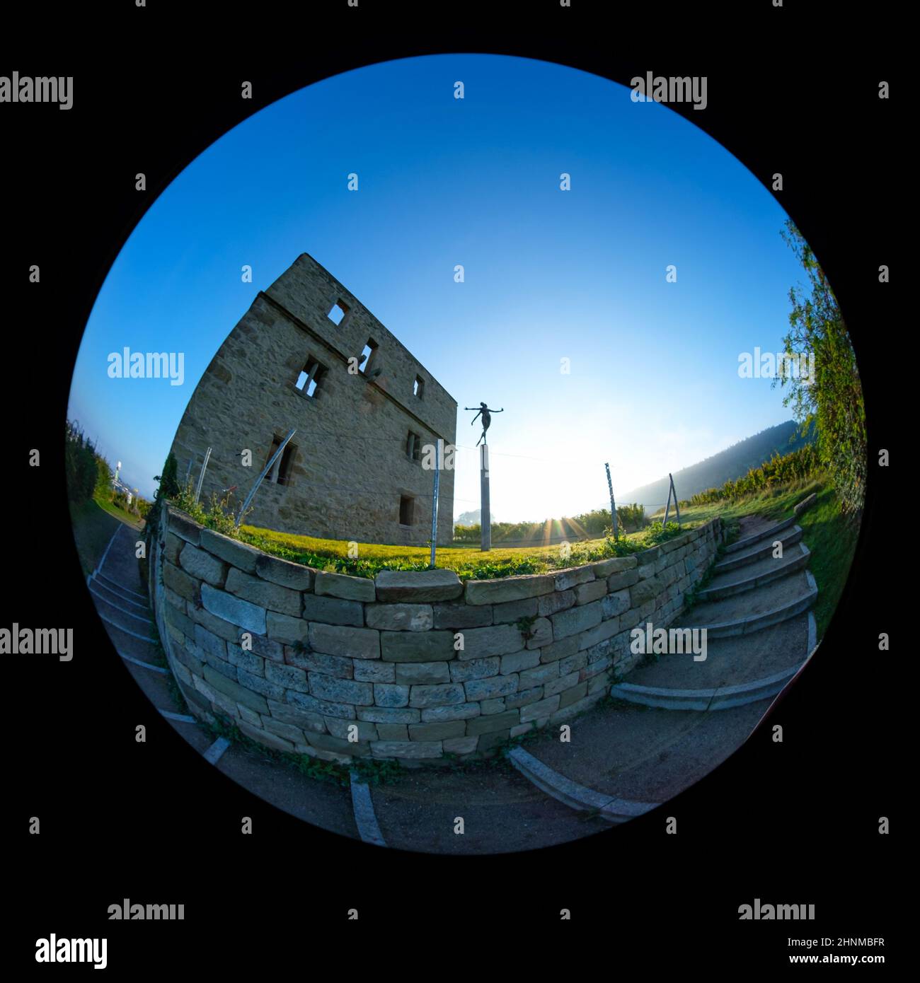 Stone stairs of ancient german castle yburg Stock Photo - Alamy