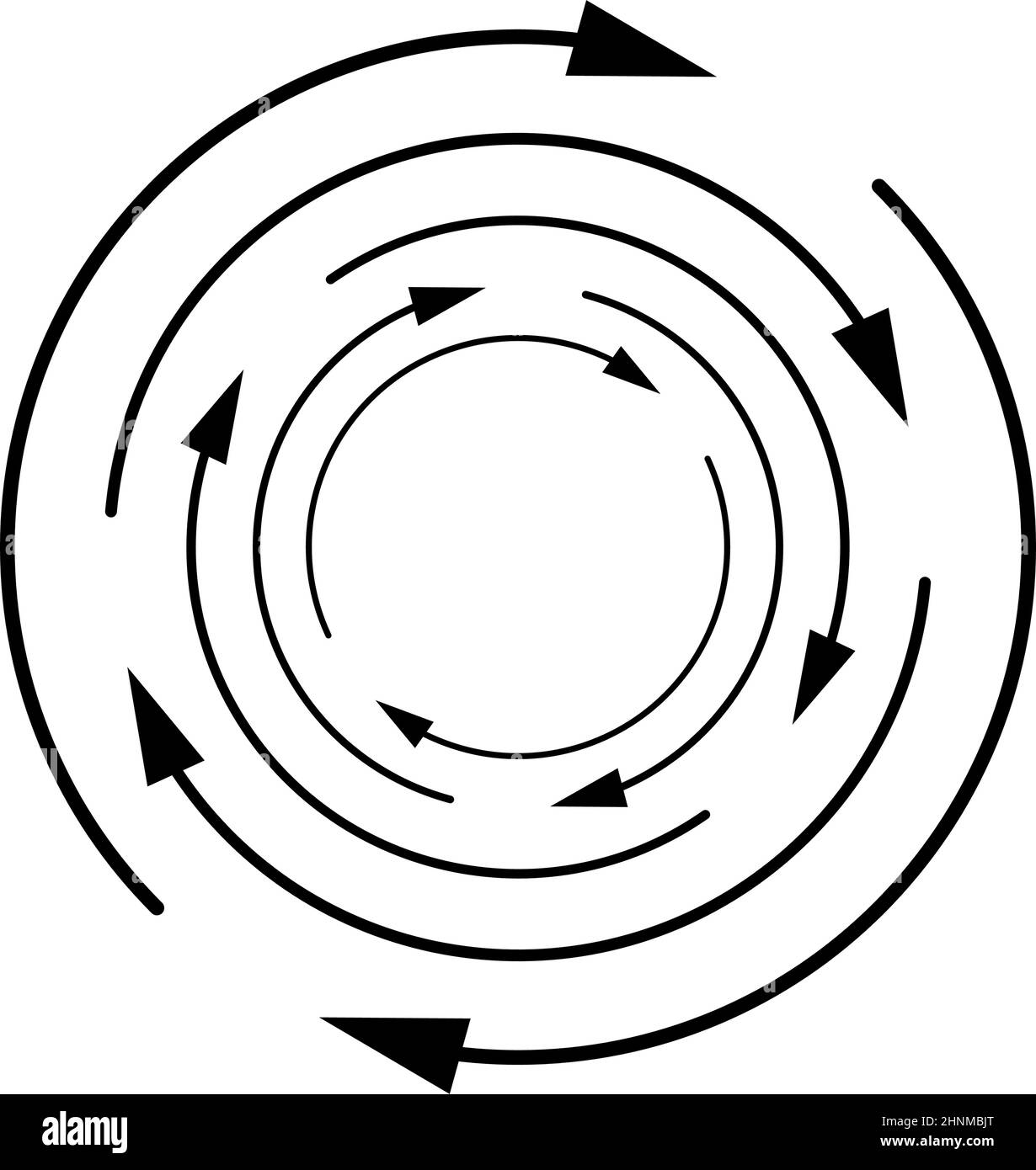 Random circular, cycle arrow element. Spiral, spinning, revolve arrows ...
