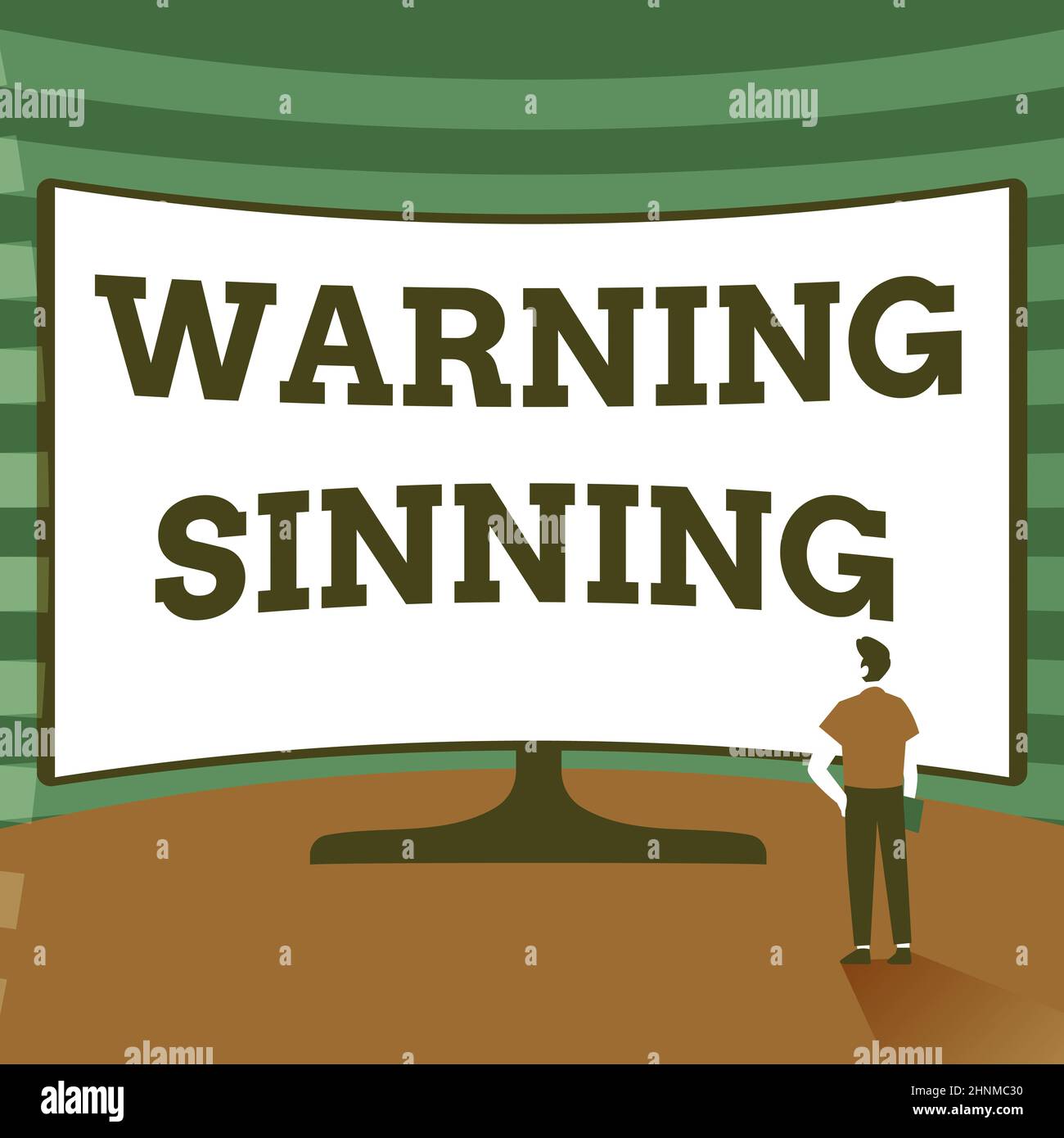Conceptual caption Warning Sinning, Business idea stop the action which ...
