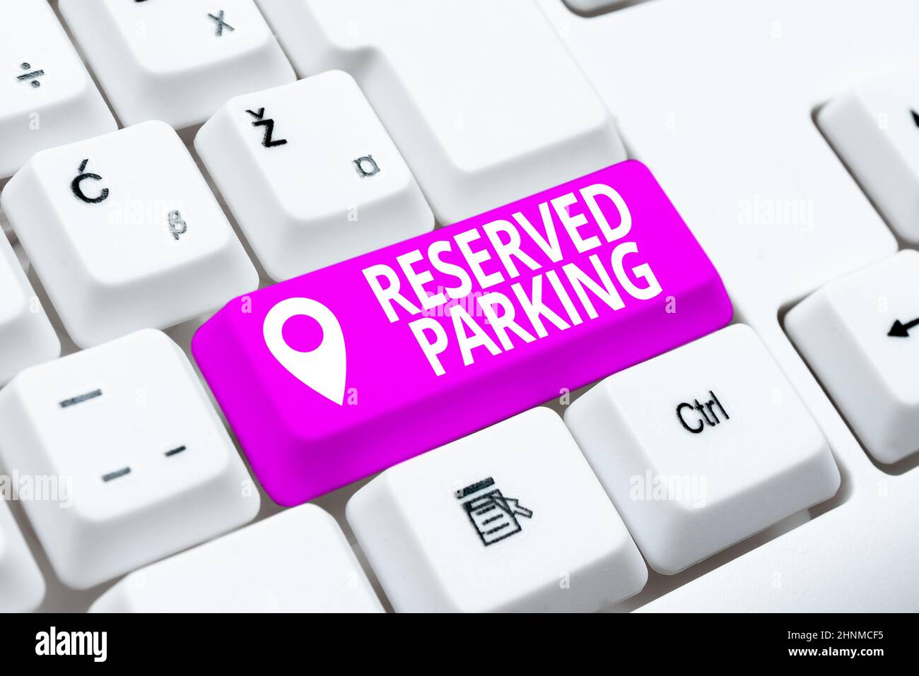 Handwriting text Reserved Parking, Concept meaning parking spaces that ...